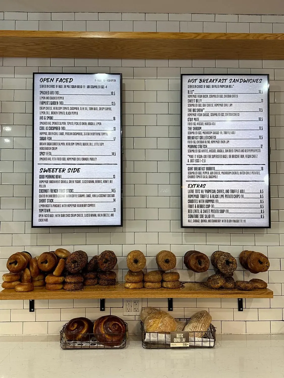 Modern Bread and Bagel Menu - Updated November 2025
