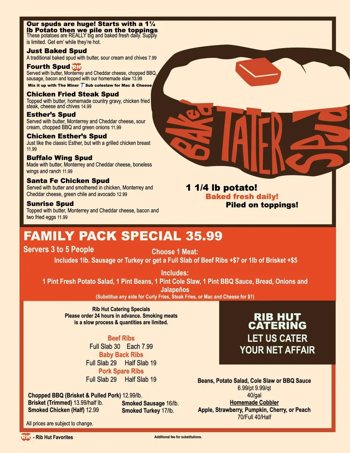 Rib Hut West Towne Menu - Updated August 2025