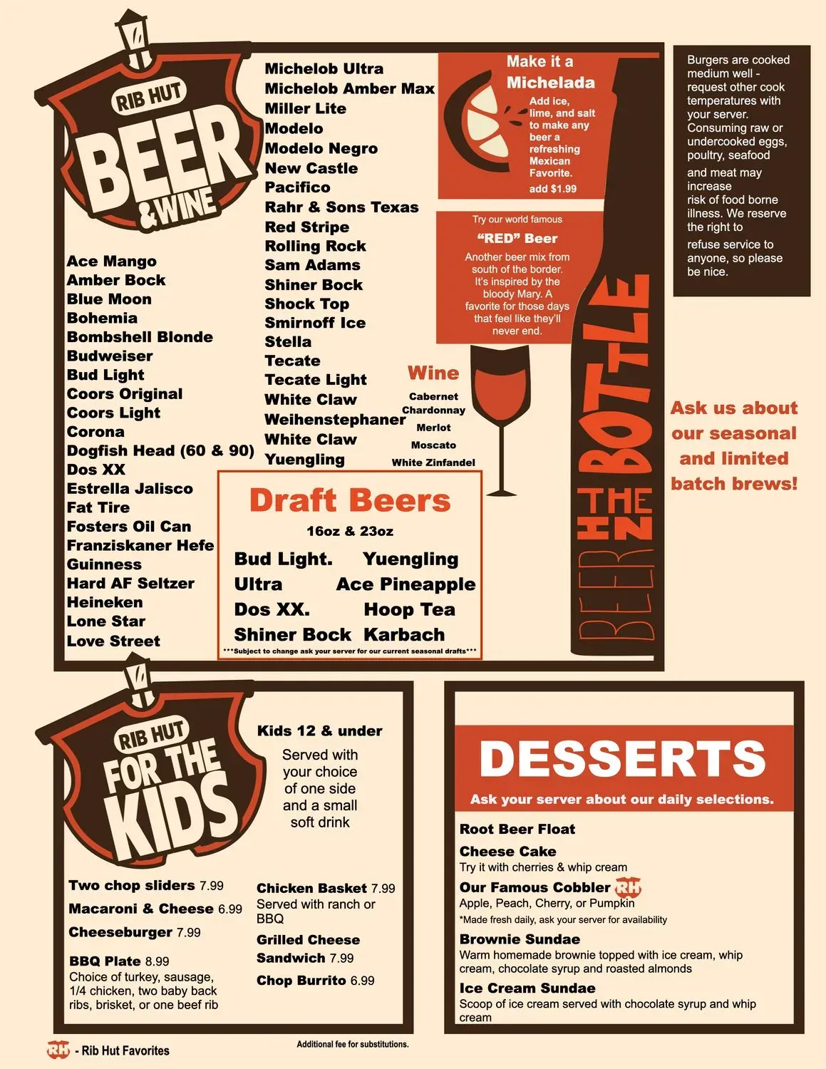 Rib Hut West Towne Menu - Updated August 2025