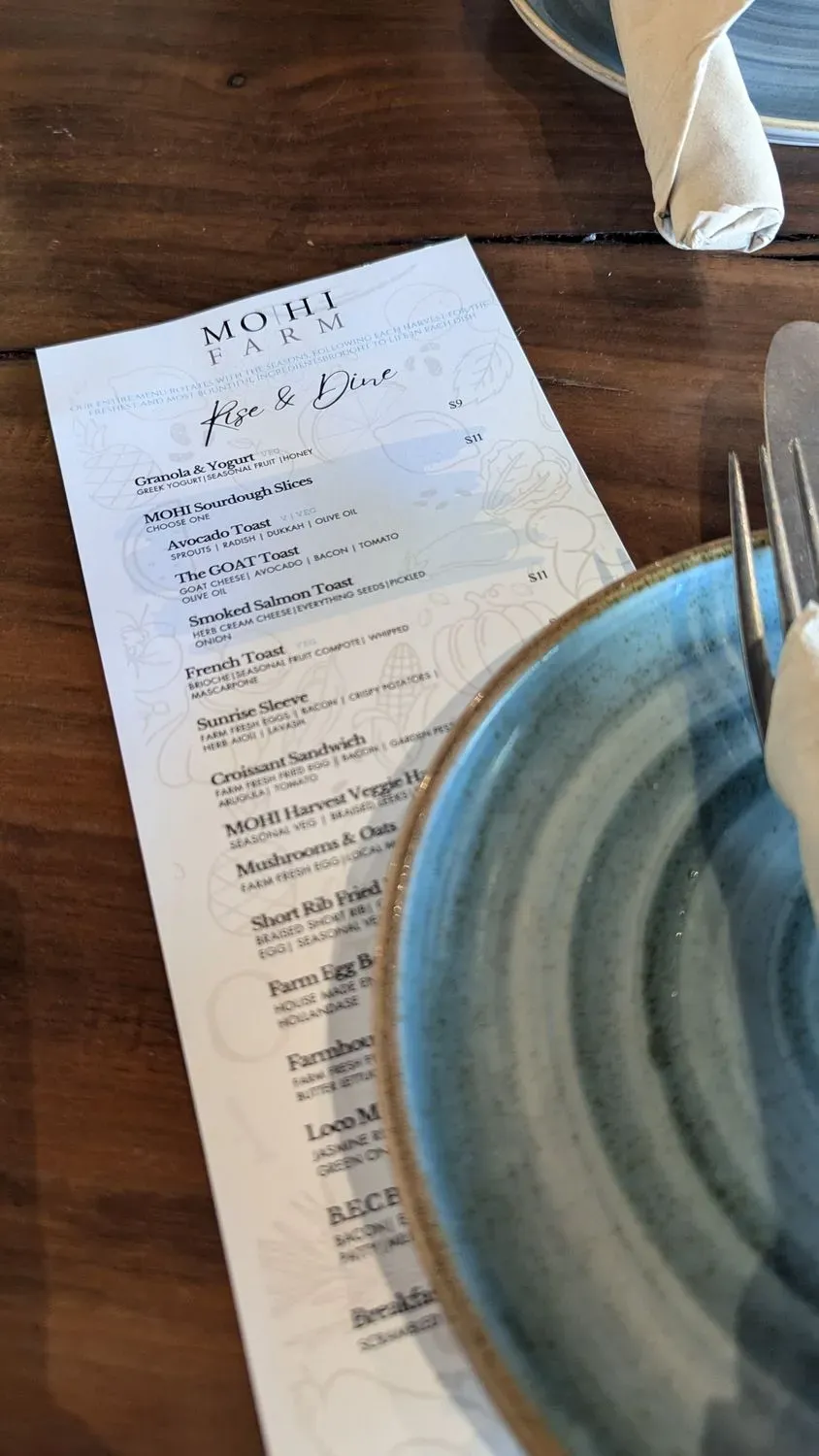 MOHI Farm Menu - Updated November 2025