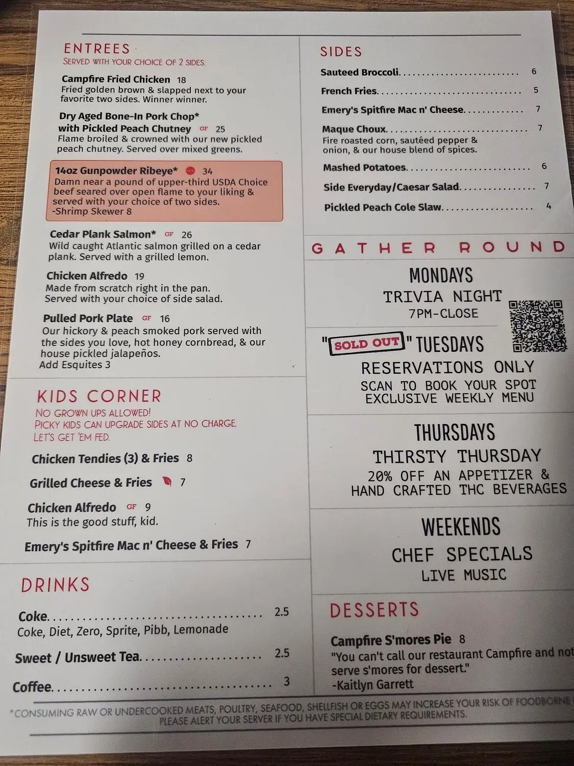 Campfire Restaurant Helen, GA Menu - Updated October 2025