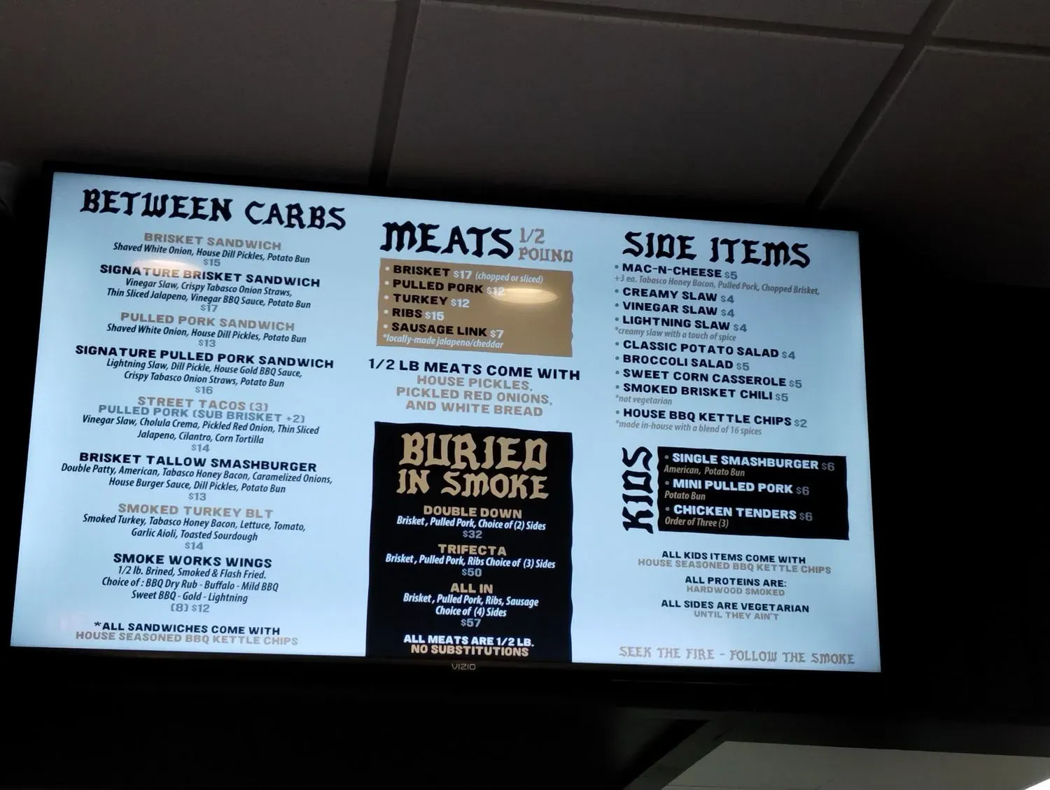 Arrowhead Smoke Works Menu - Updated November 2025