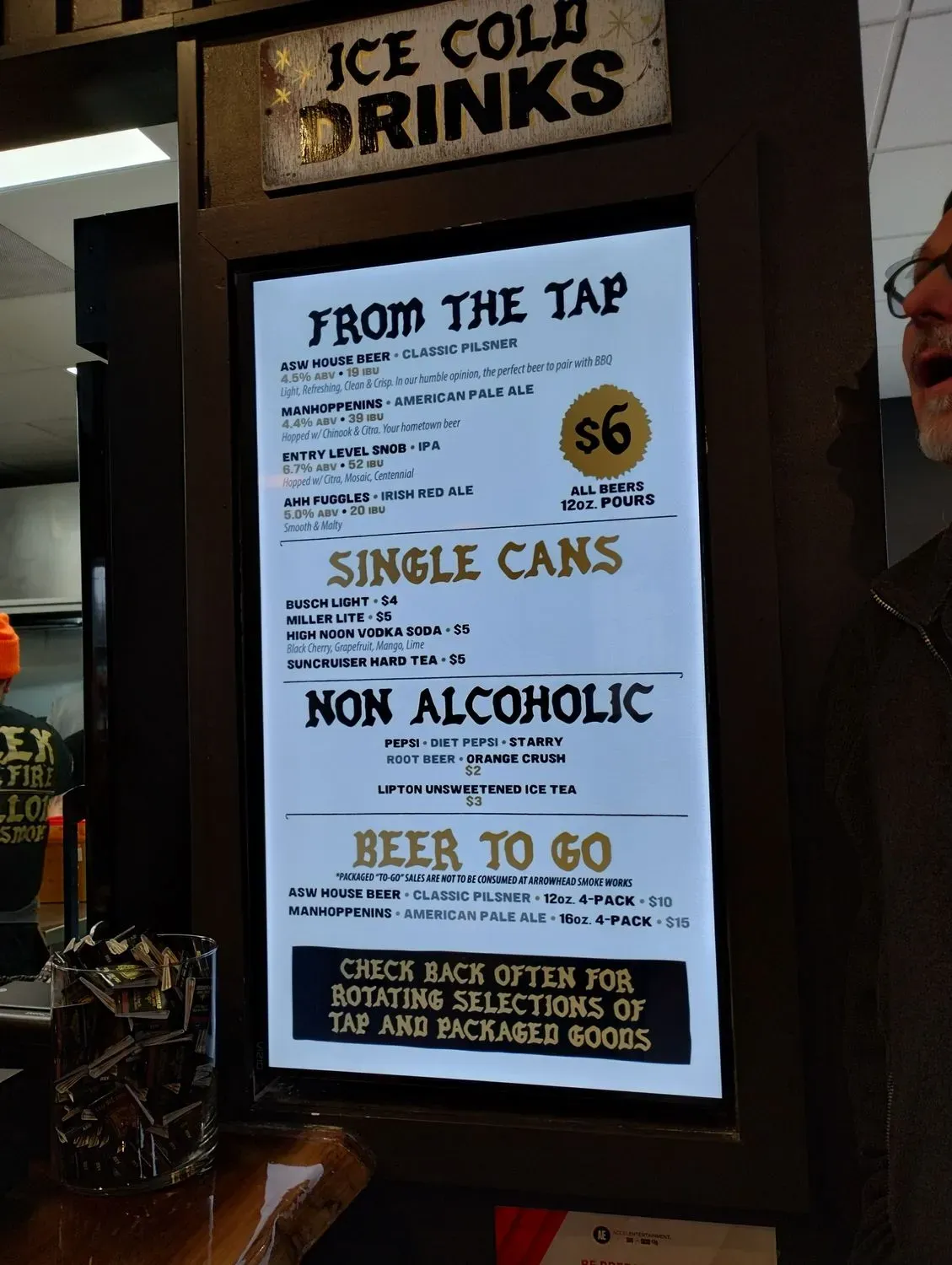 Arrowhead Smoke Works Menu - Updated November 2025