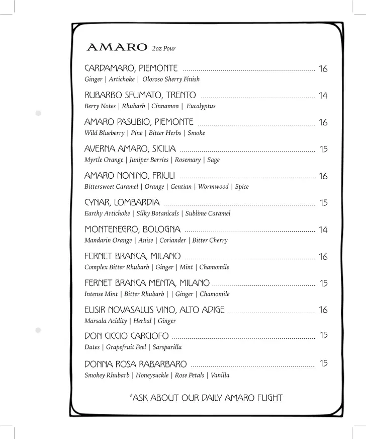 Ama Menu - Updated October 2025