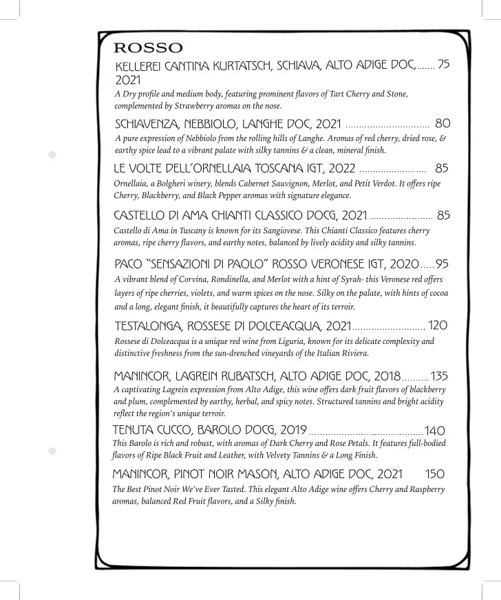 Ama Menu - Updated October 2025