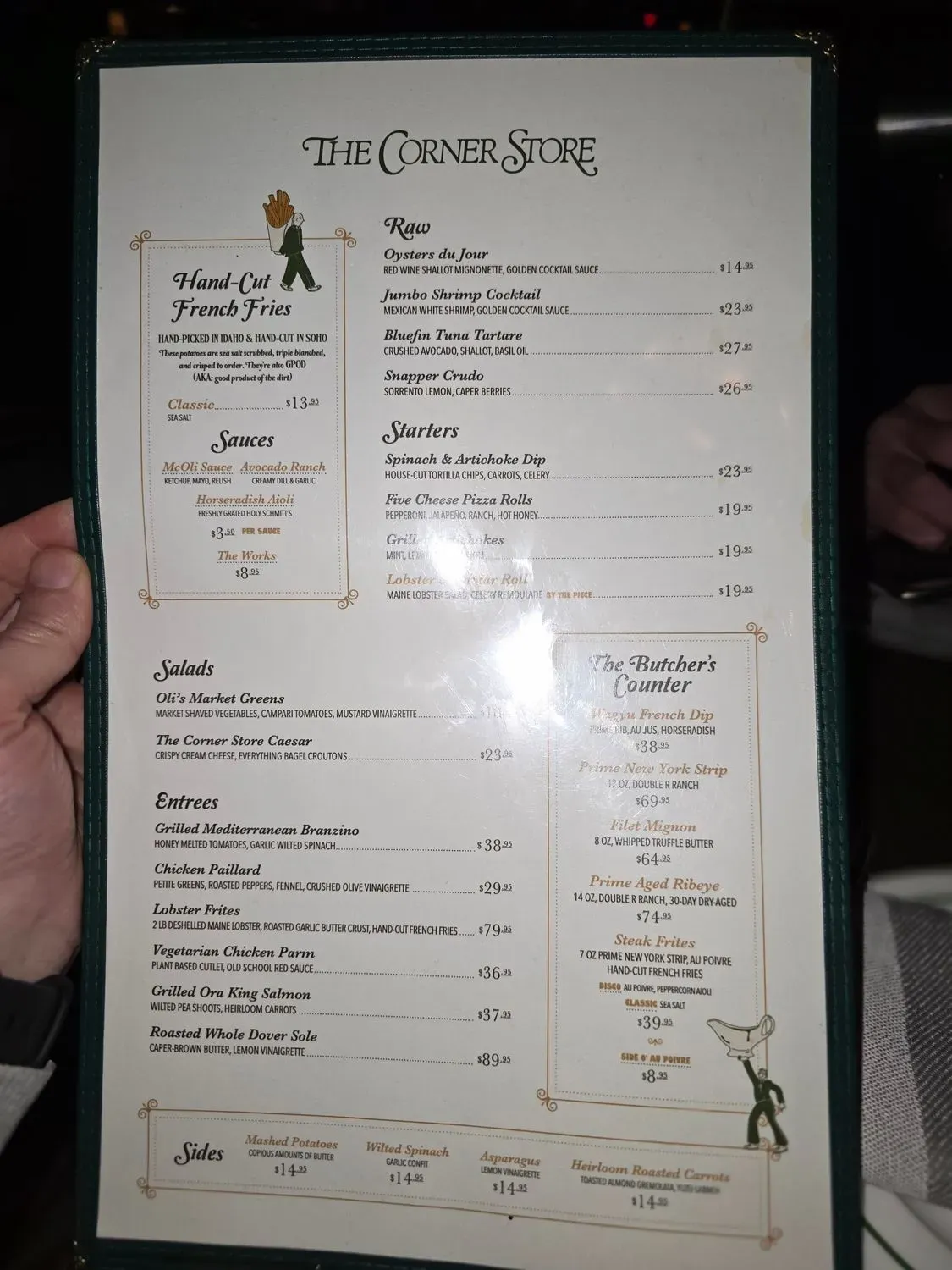 The Corner Store Menu - Updated August 2025