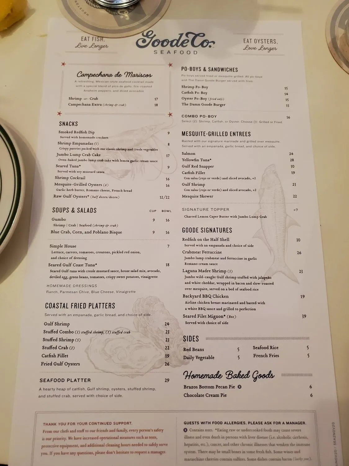 Goode Company Seafood Menu | Houston, TX | Checkle