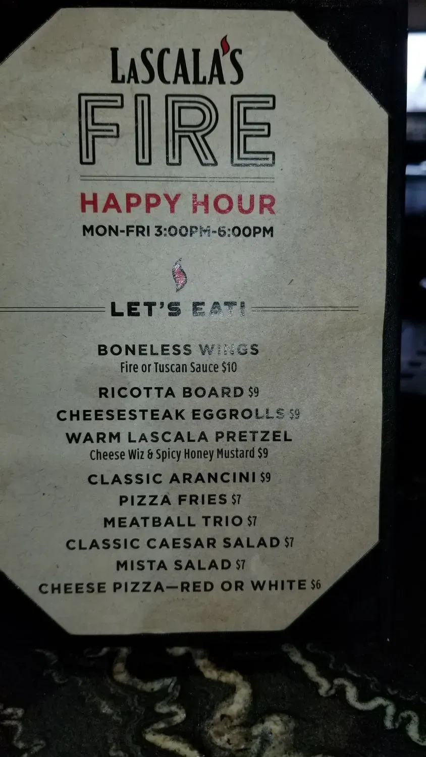 LaScala's Fire Newtown Square Menu | Newtown Square, PA | Checkle
