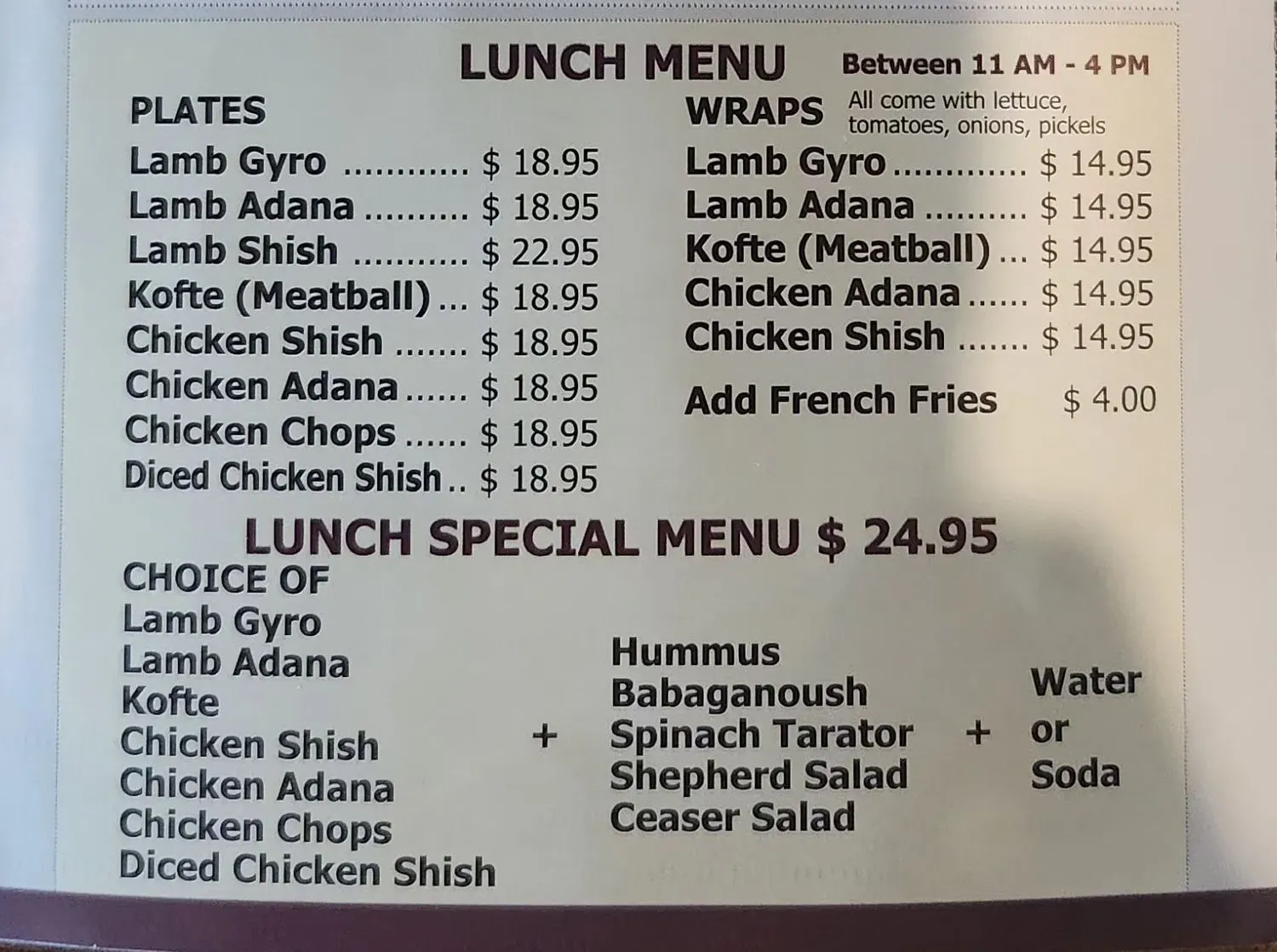 Golden Horn Restaurant Menu - Updated November 2025