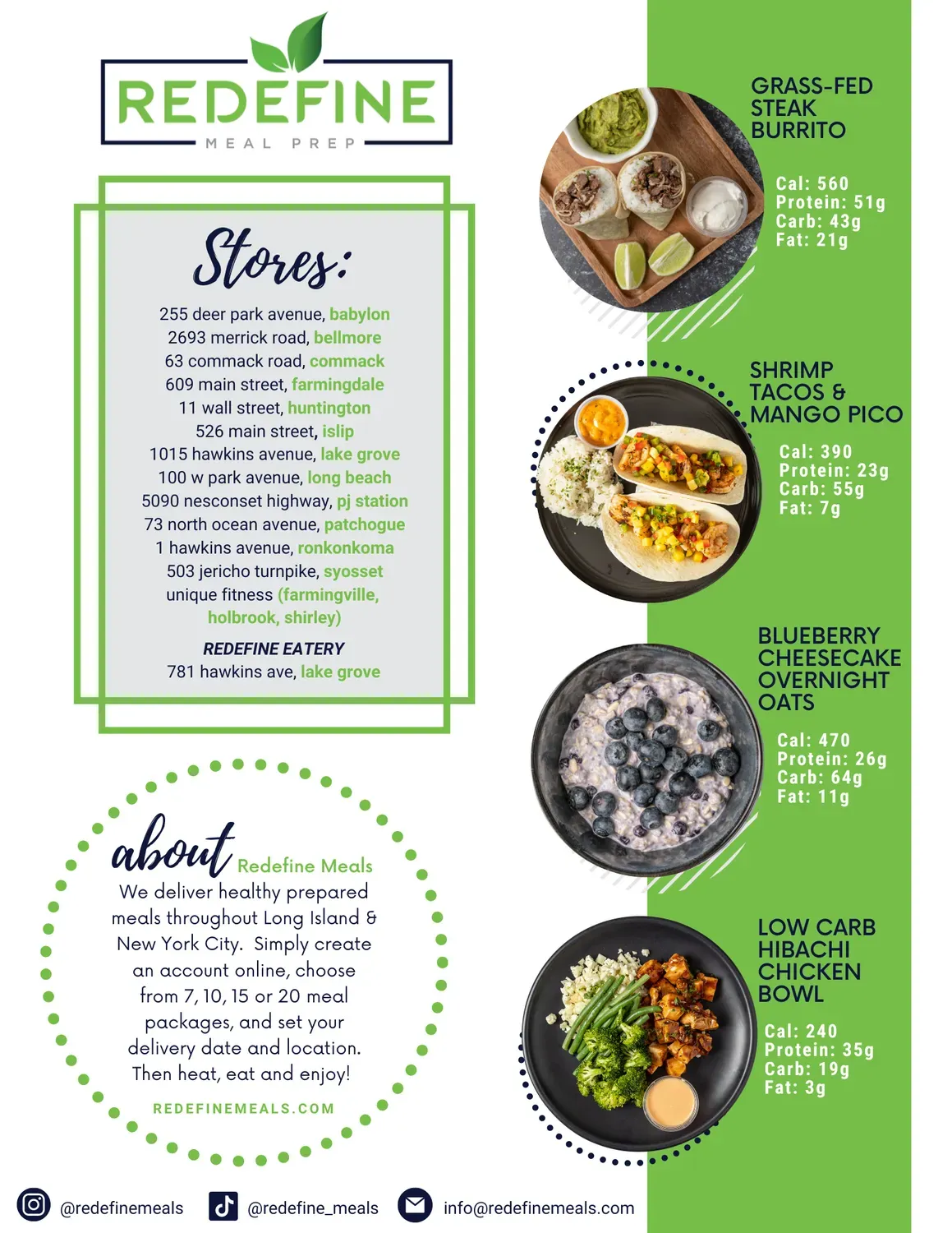 Redefine Meals Menu - Updated October 2025