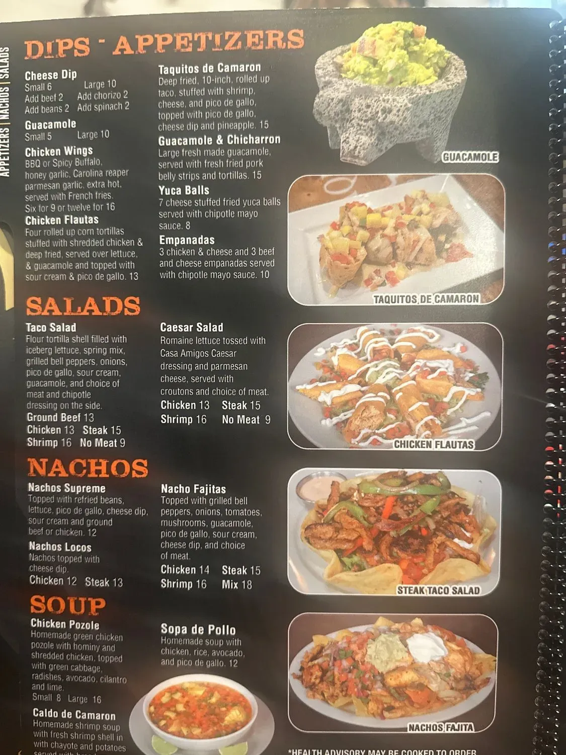 Casa Amigos Bar and Grill Menu - Updated October 2025