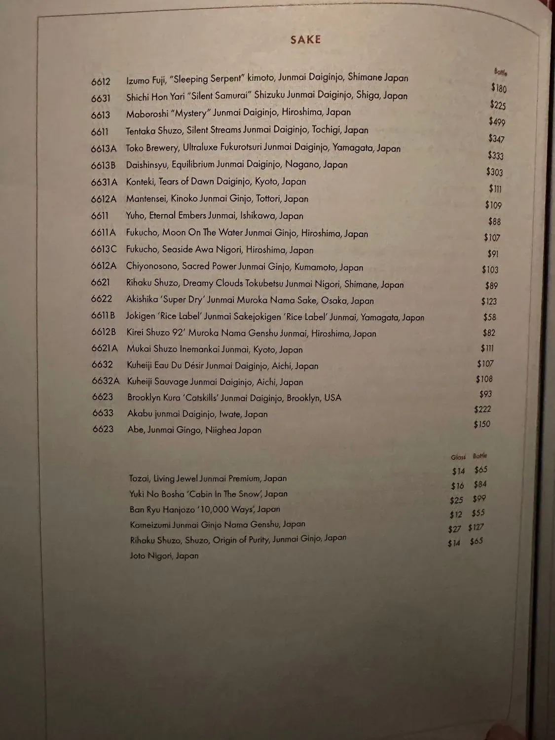 Aqua New York Menu - Updated August 2025