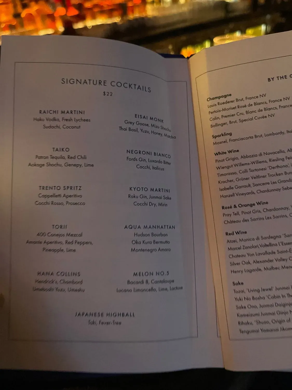 Aqua New York Menu - Updated August 2025