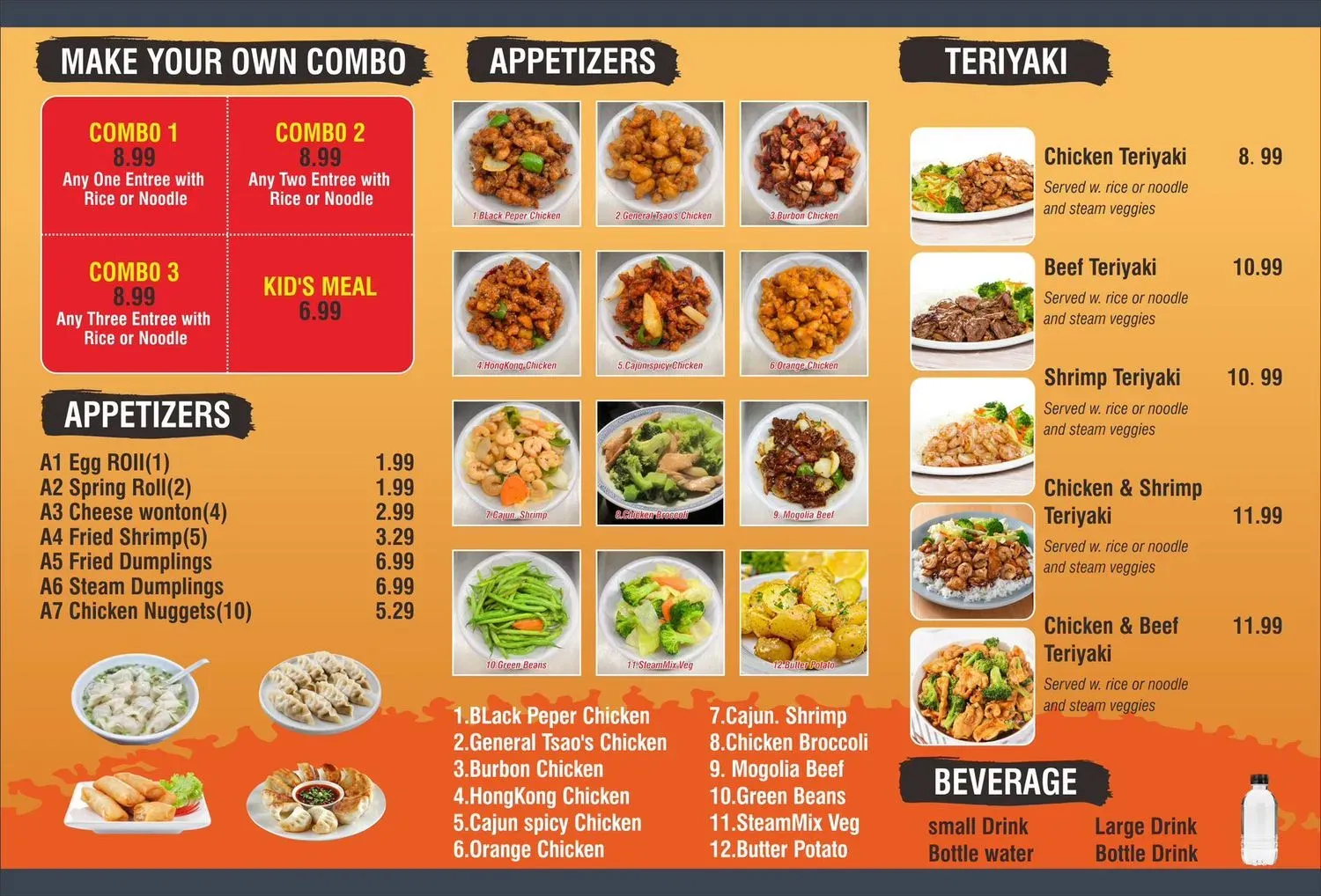 China Bull Express Menu - Updated November 2025
