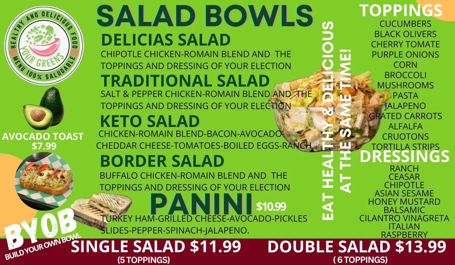 Your Greens Salads Yuma Menu - Updated October 2025