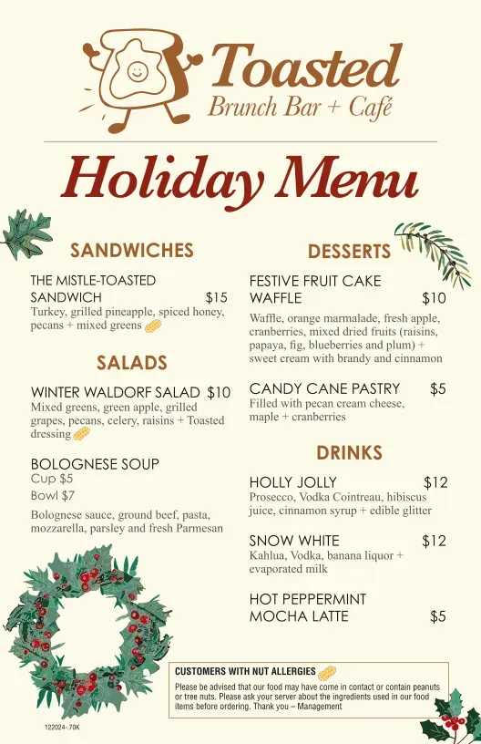 Toasted Brunch Bar + Café Menu | Beavercreek, OH | Checkle