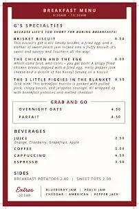 G’s BBQ Menu - Updated August 2025