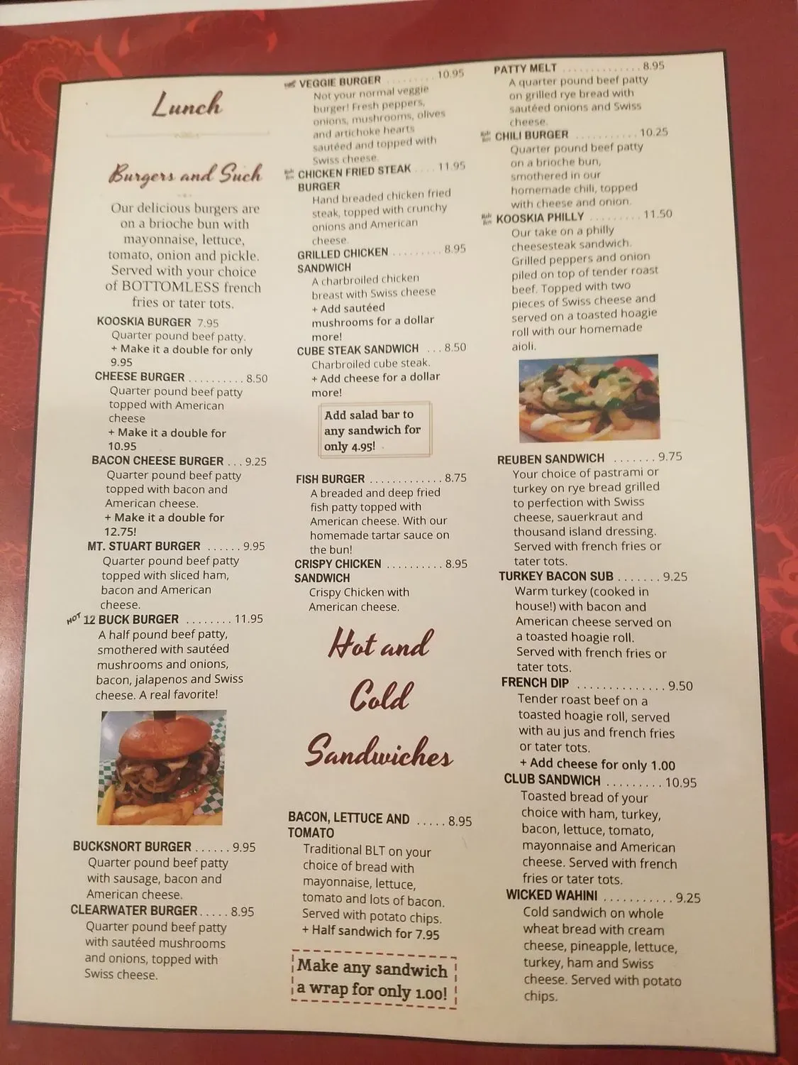 Kooskia Café Menu - Updated October 2025