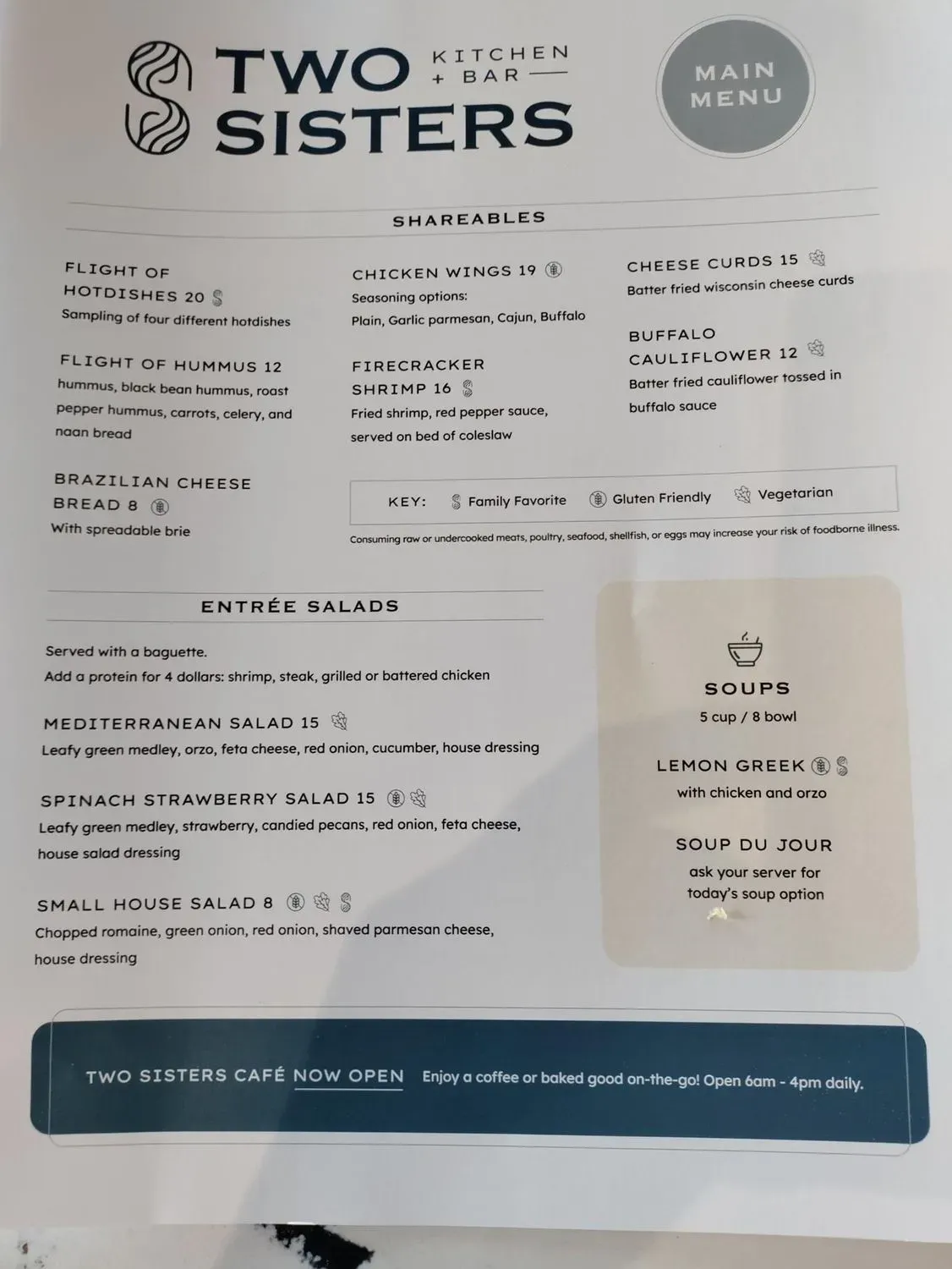 Two Sister's Kitchen Menu | Oronoco, MN | Checkle