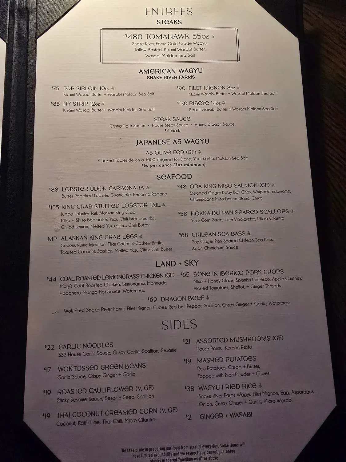 Three Thirty Three Restaurant Menu - Updated November 2025