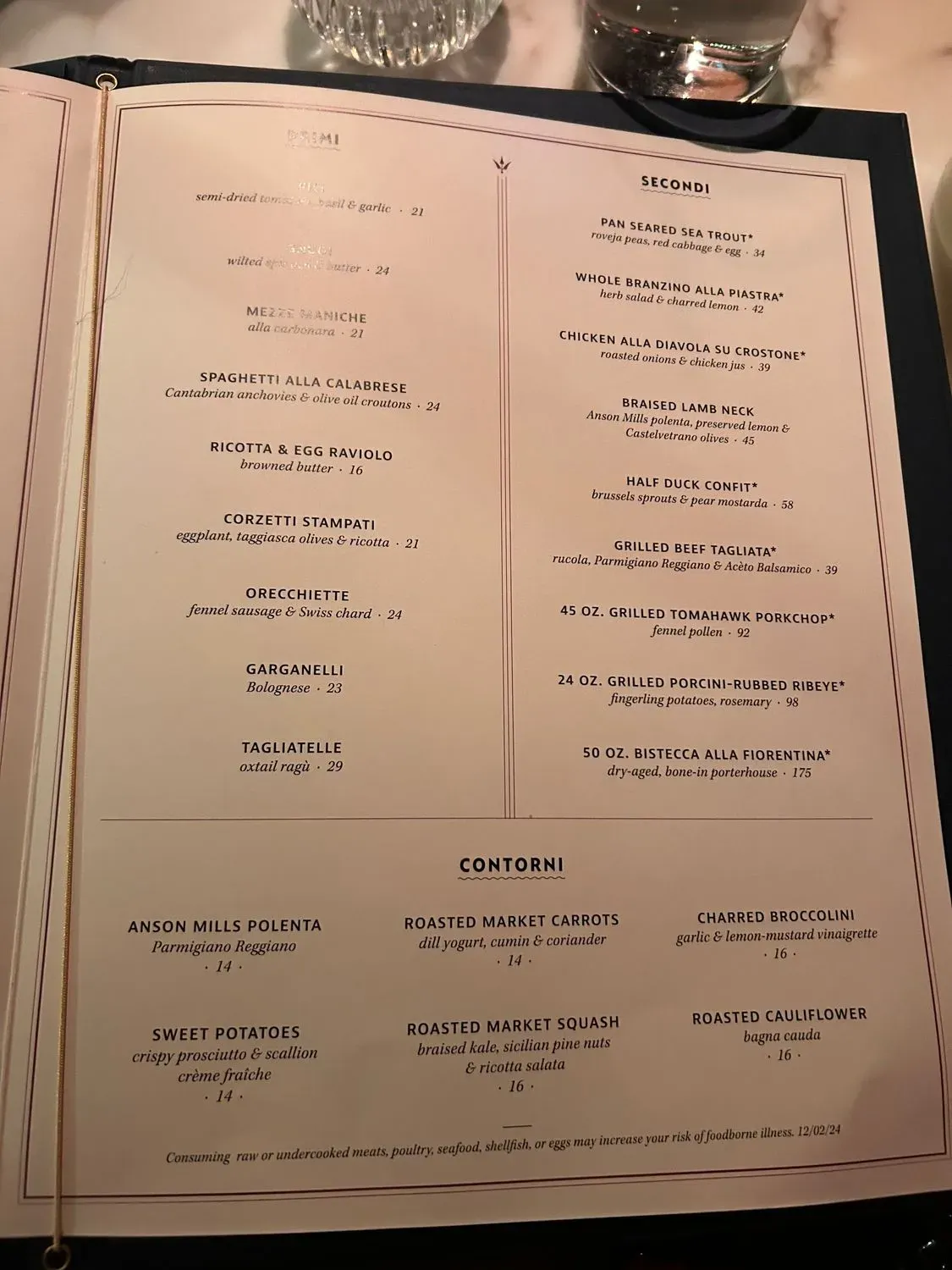 Osteria Mozza DC Menu - Updated November 2025