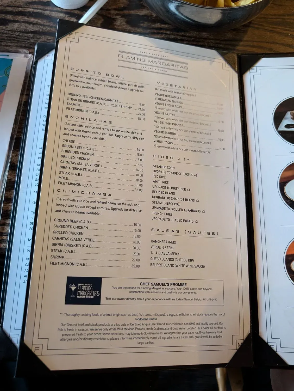 Flaming Margaritas Mexican Kitchen Menu - Updated November 2025