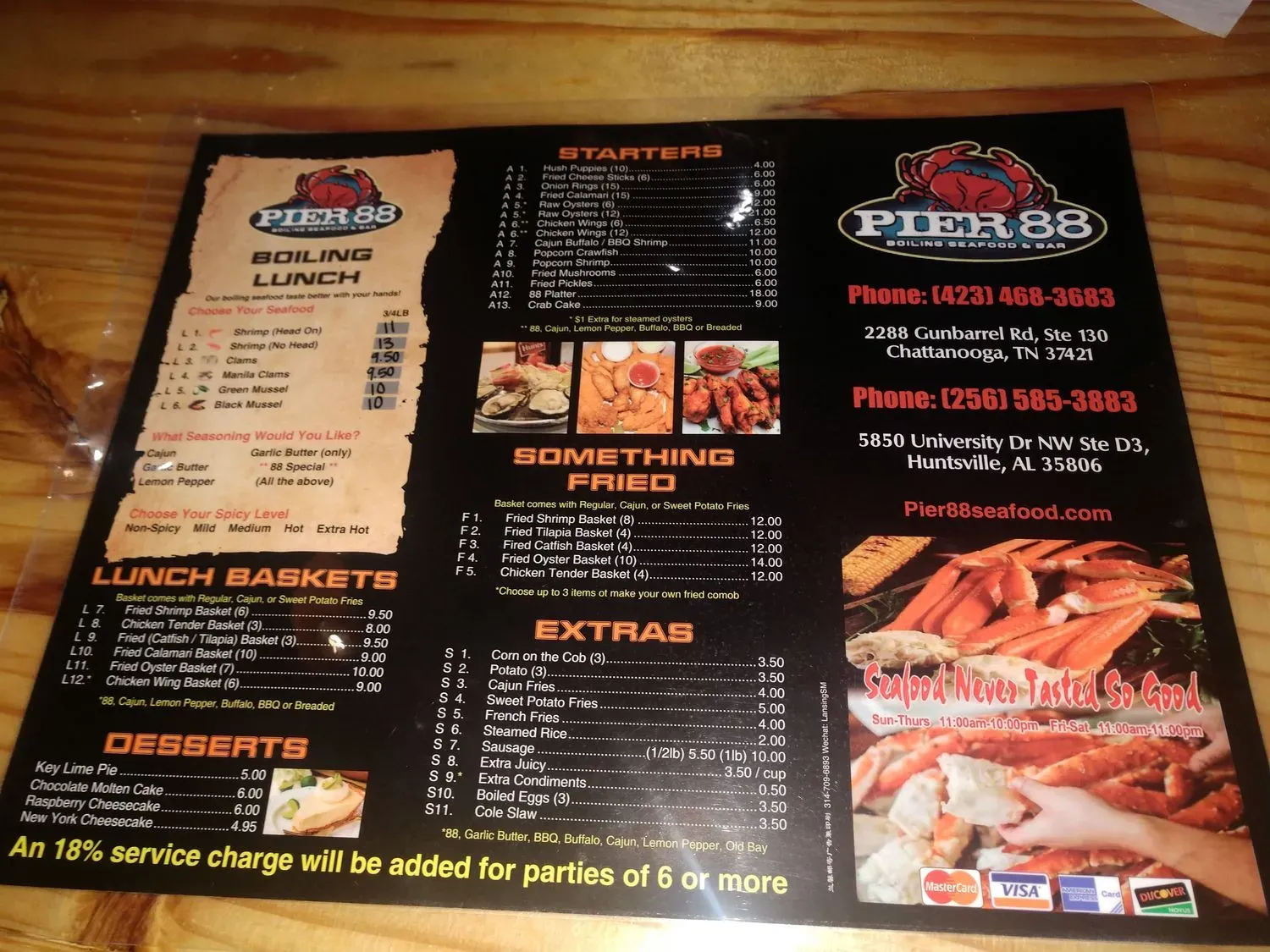 Pier 88 Boiling Seafood & Bar Menu - Updated November 2025