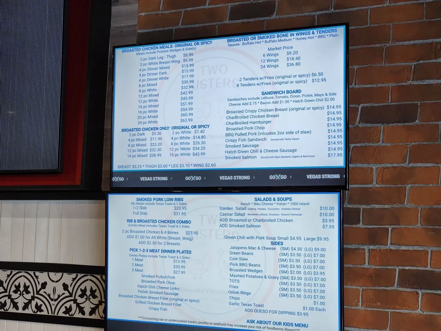 Two Sisters Broasted Chicken and Ribs Menu - Updated November 2025