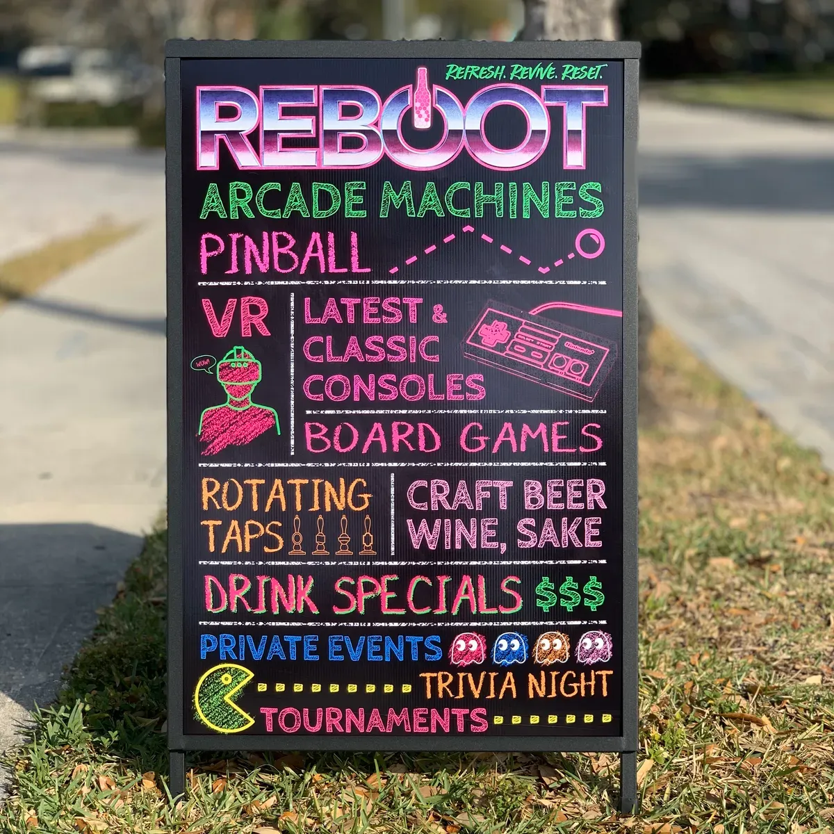 Reboot Arcade & Bar Menu | Dunedin, FL | Checkle