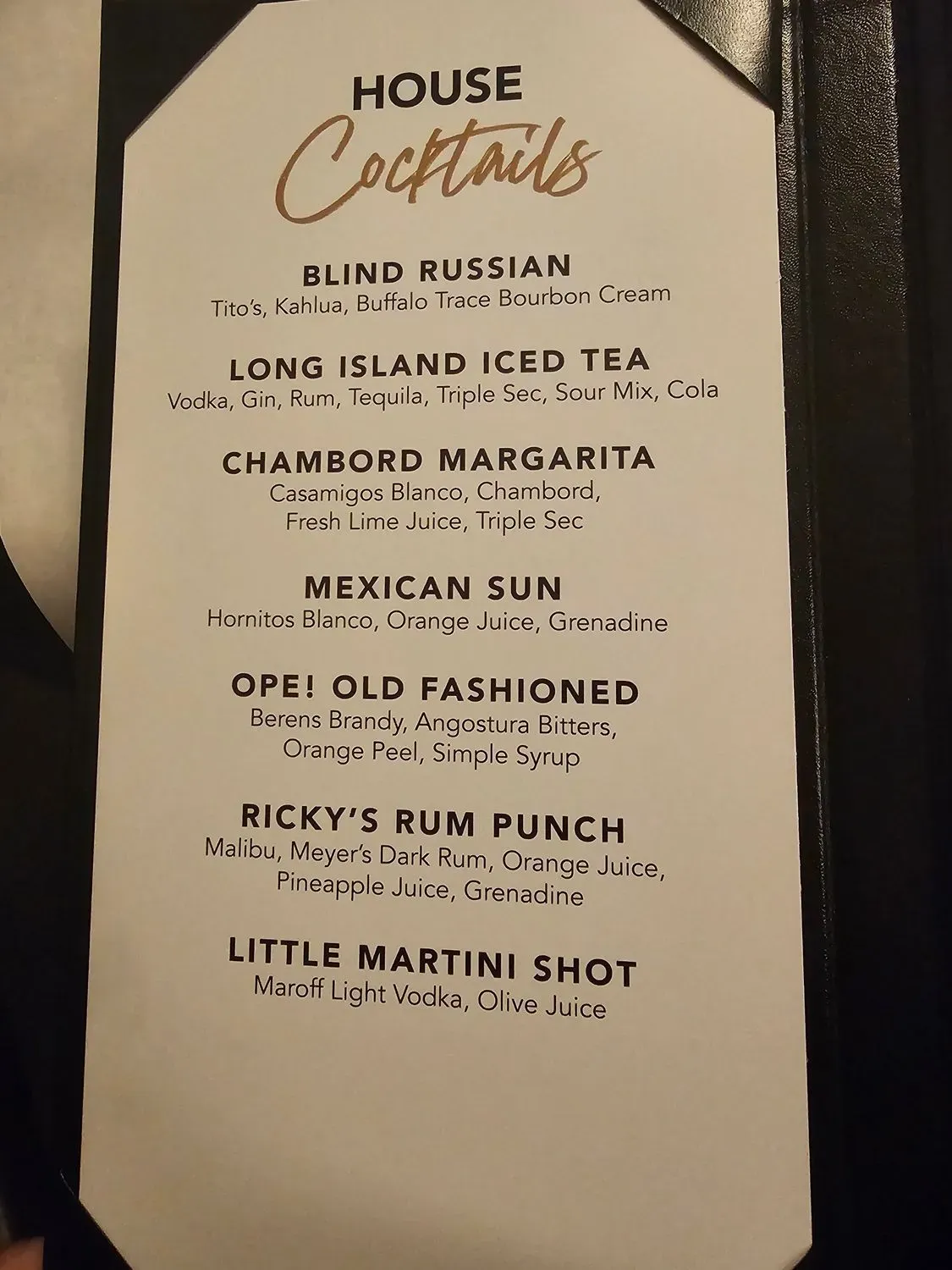 Ricky's Double Barrel Inn Menu - Updated November 2025