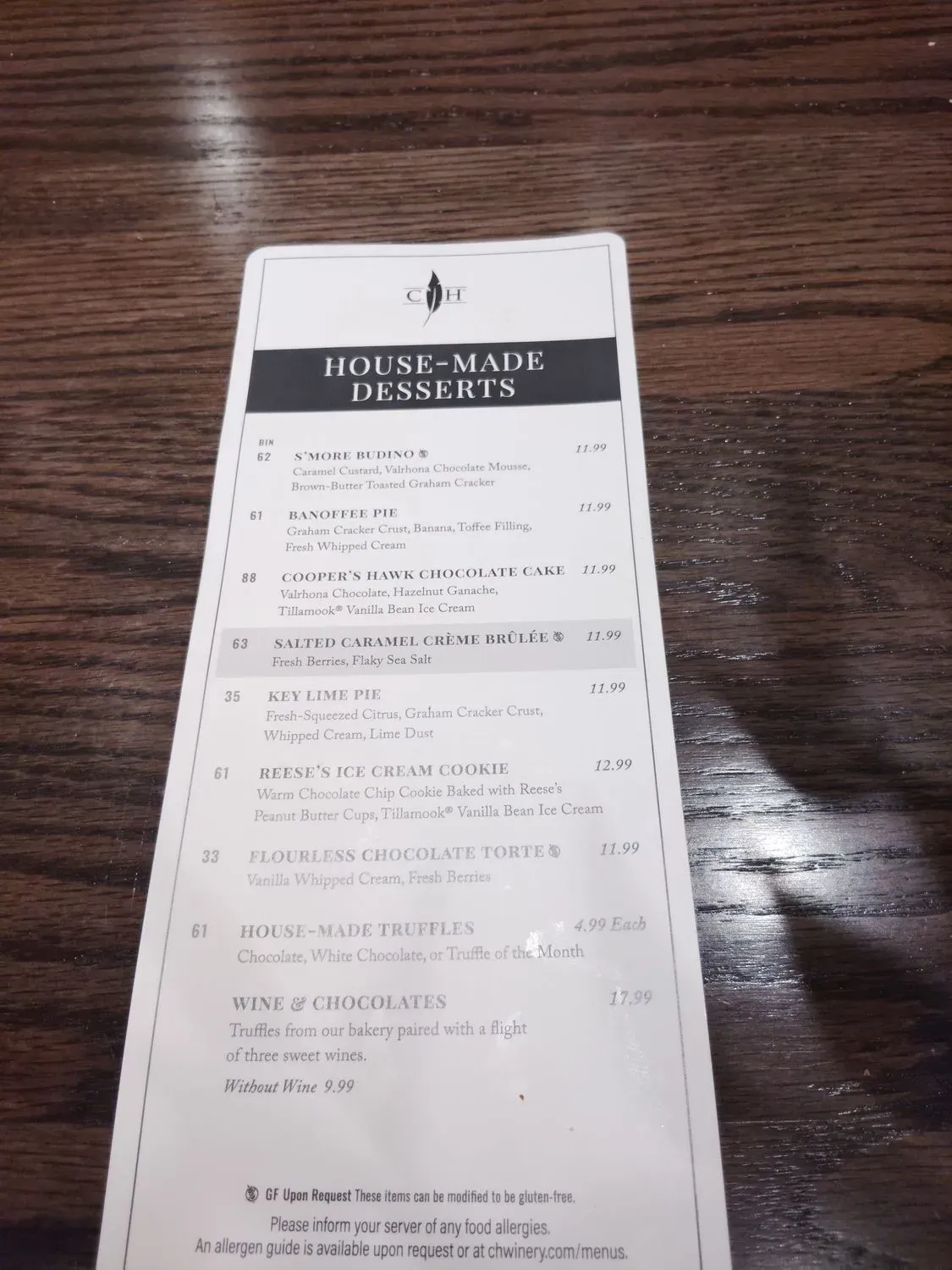 Cooper’s Hawk Winery & Restaurant Menu - Updated November 2025