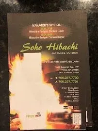 SoHo Hibachi Menu - Updated November 2025