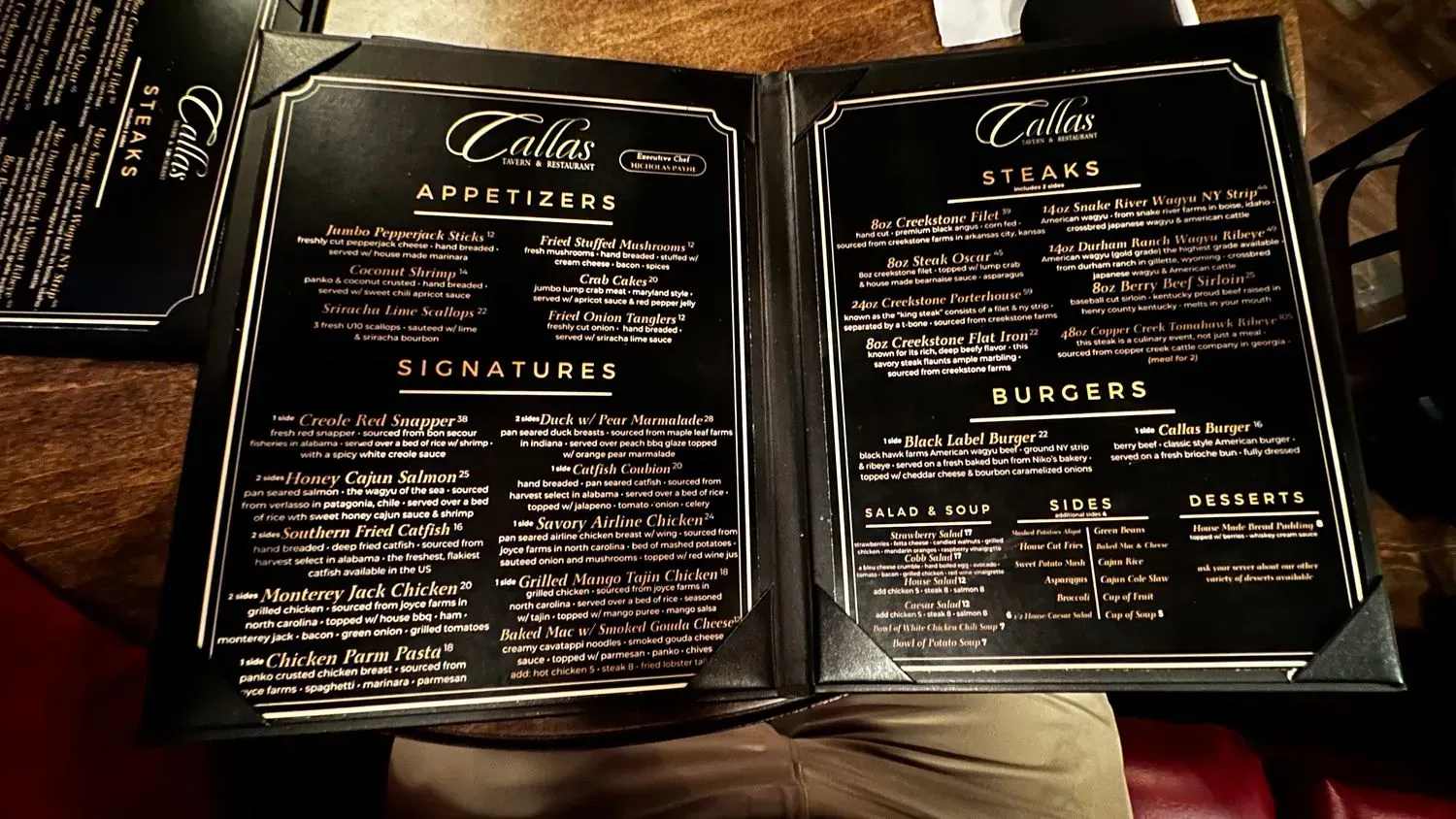 Callas Tavern & Restaurant Menu - Updated November 2025