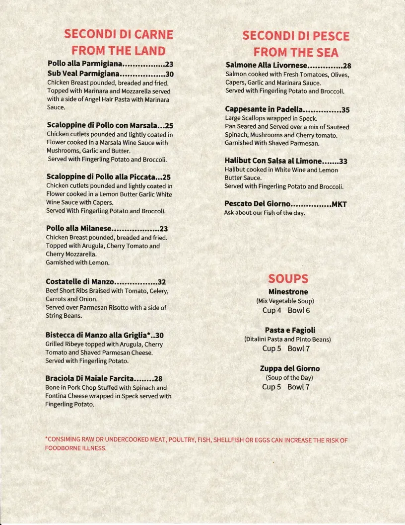 Bella Rimini Italian Restaurant Menu - Updated October 2025