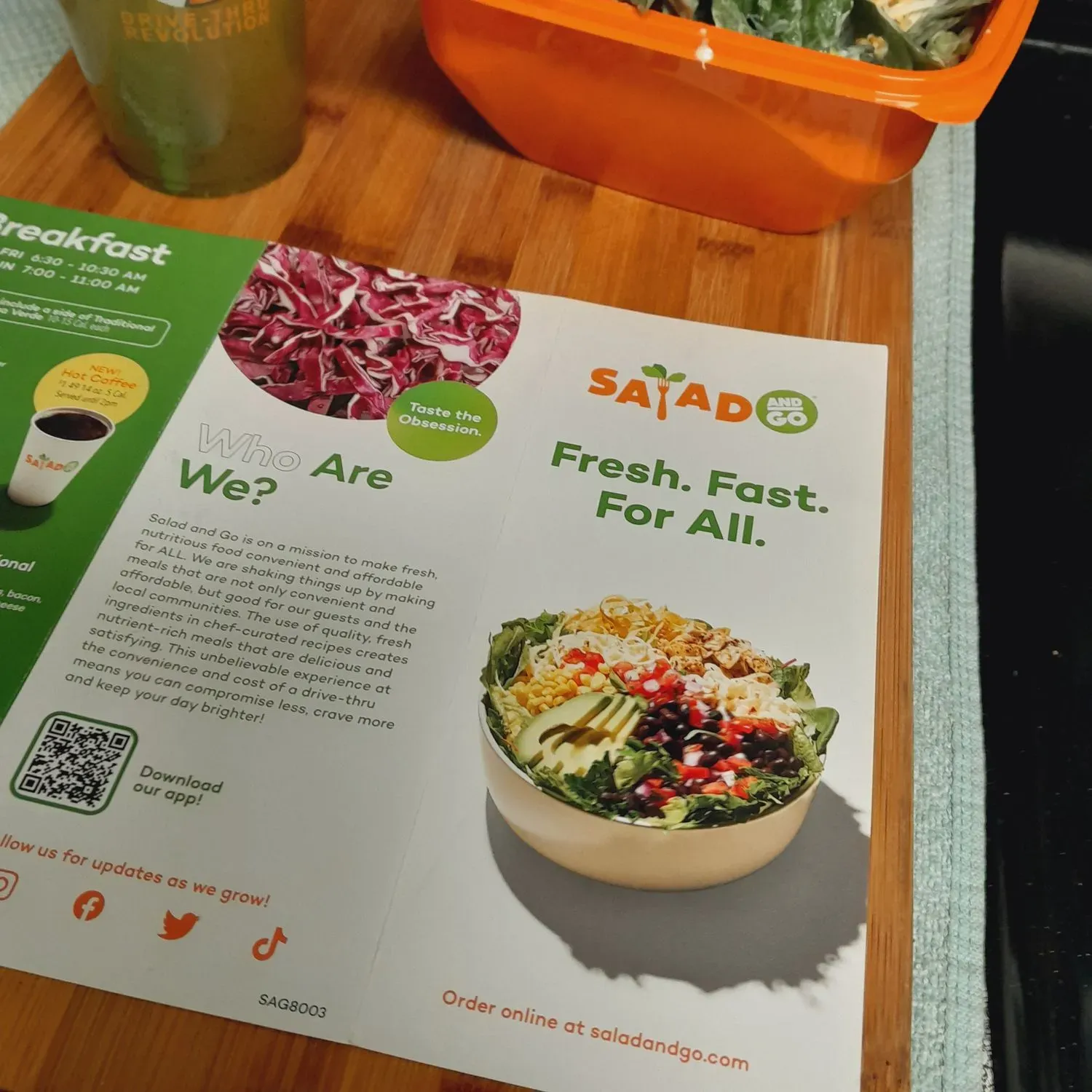 Salad and Go Menu - Updated October 2025