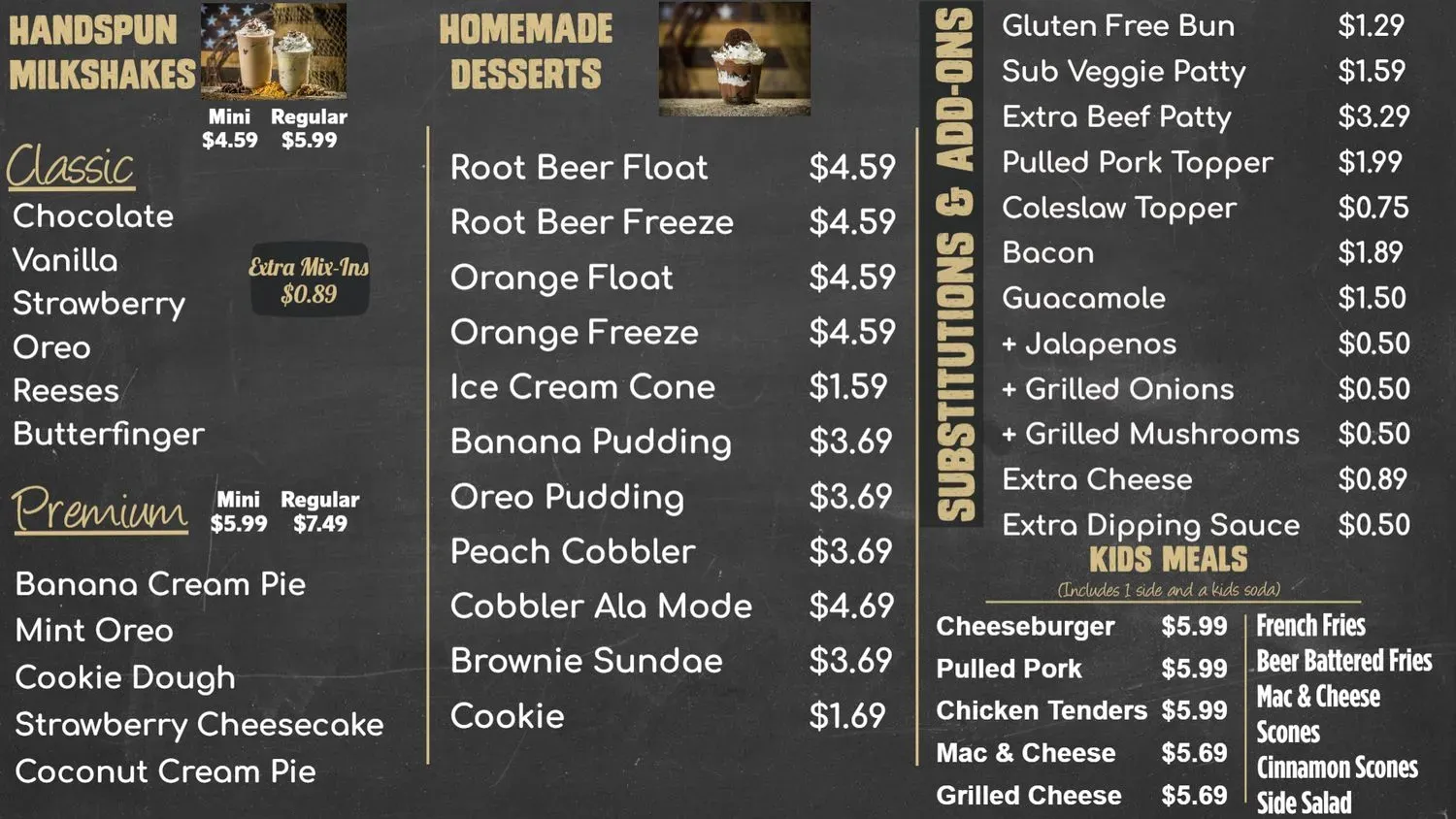 Chubby's Cafe Springville Menu - Updated October 2025