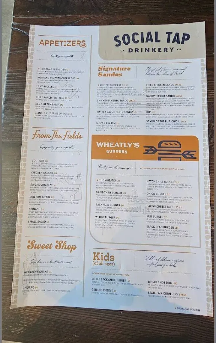 Social Tap Drinkery - Greenwich Rd Menu - Updated November 2025