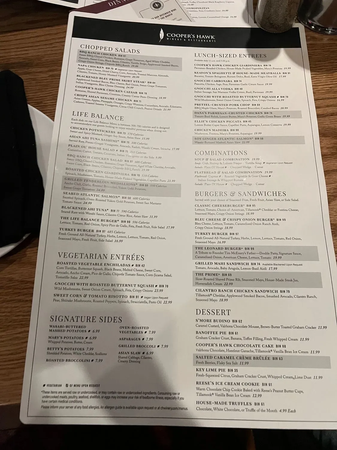 Cooper’s Hawk Winery & Restaurant Menu - Updated November 2025