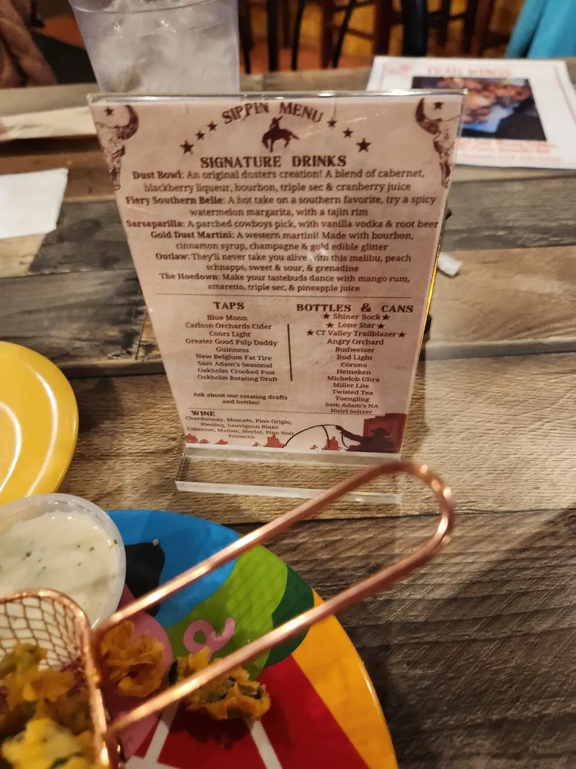 Trail Dusters Tap & Table Menu - Updated October 2025