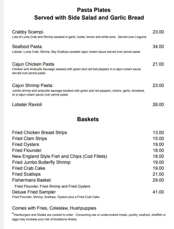 The Crabby Cafe Menu - Updated November 2025
