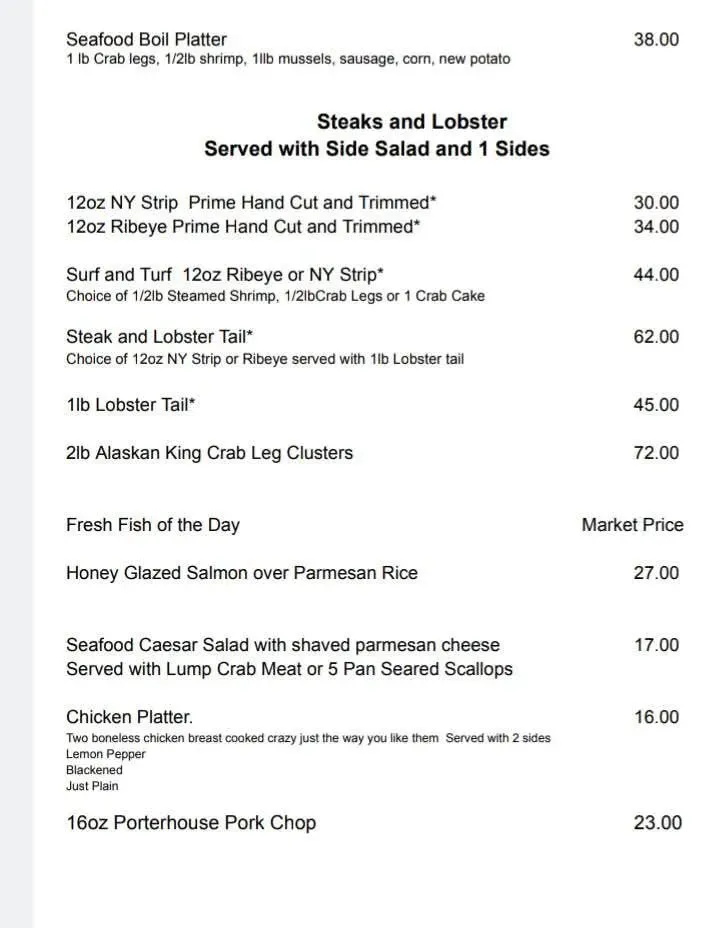 The Crabby Cafe Menu - Updated November 2025
