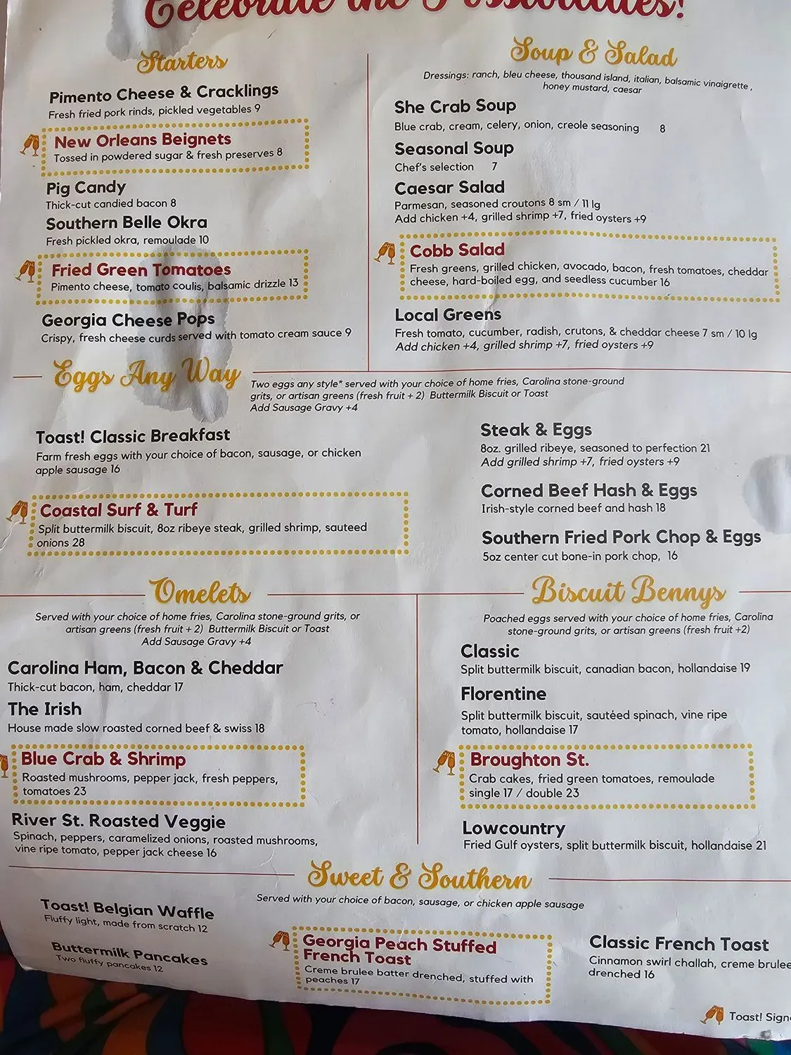 Toast! All Day Menu - Updated November 2025