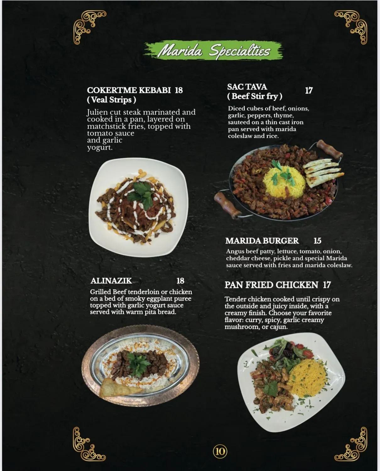 Marida Mediterranean Restaurant Menu - Updated October 2025