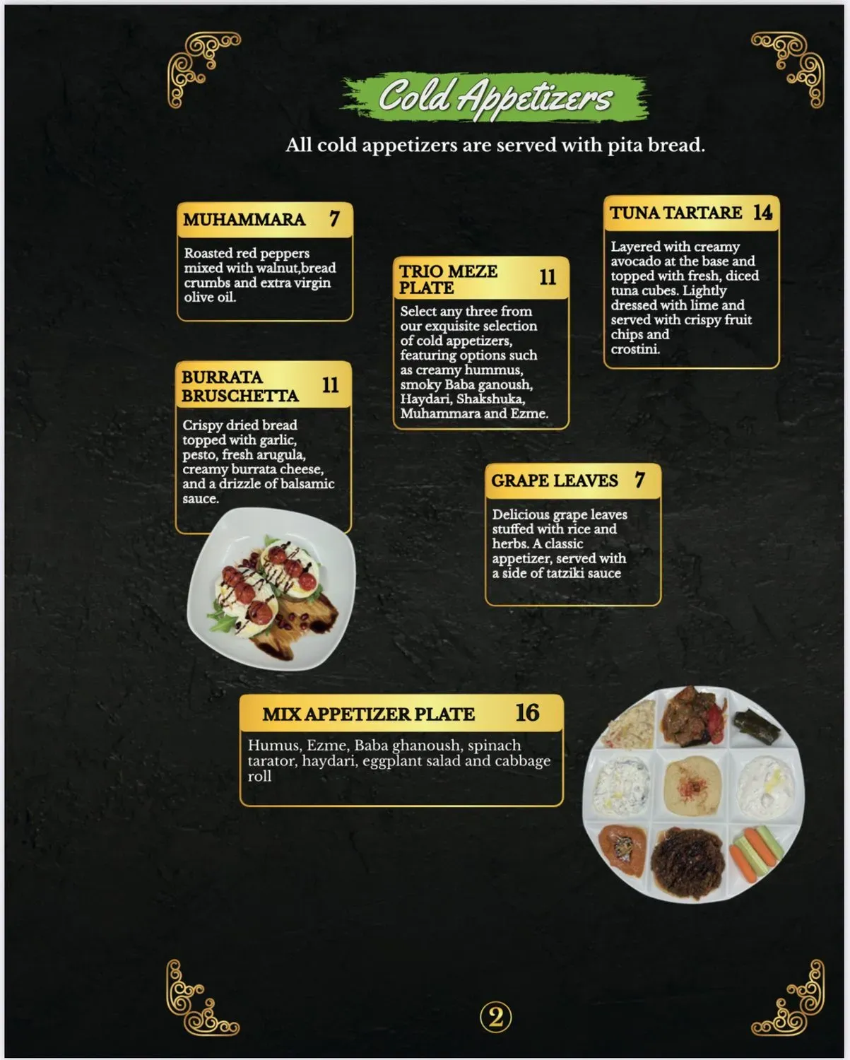 Marida Mediterranean Restaurant Menu - Updated October 2025