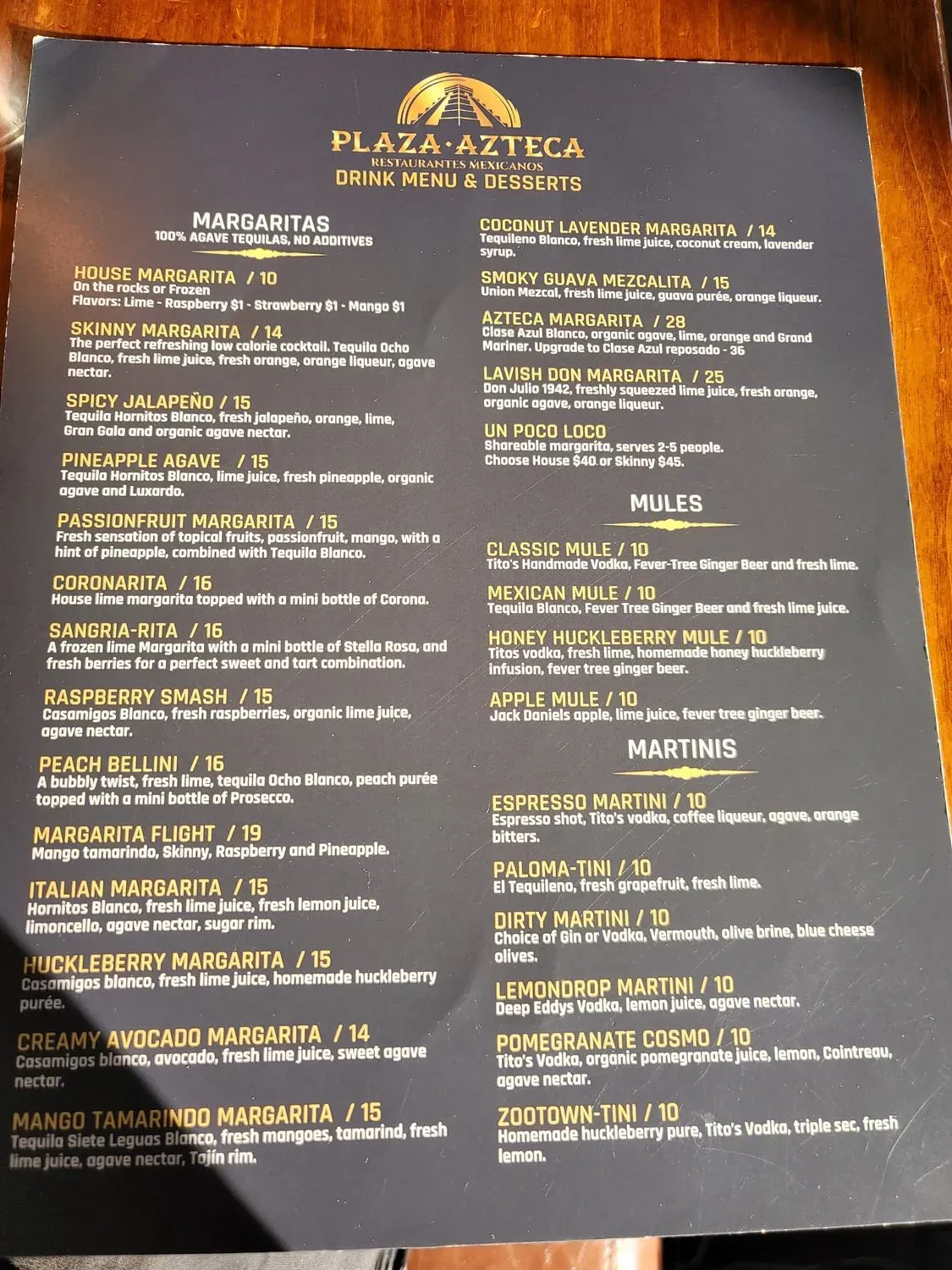 Plaza Azteca Missoula Menu - Updated November 2025