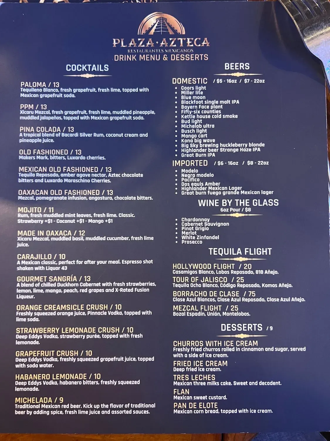 Plaza Azteca Missoula Menu - Updated November 2025