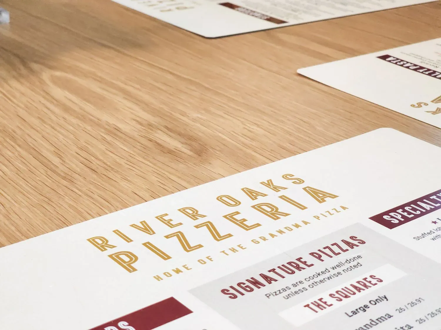 River Oaks Pizzeria of Surfside Menu - Updated November 2025