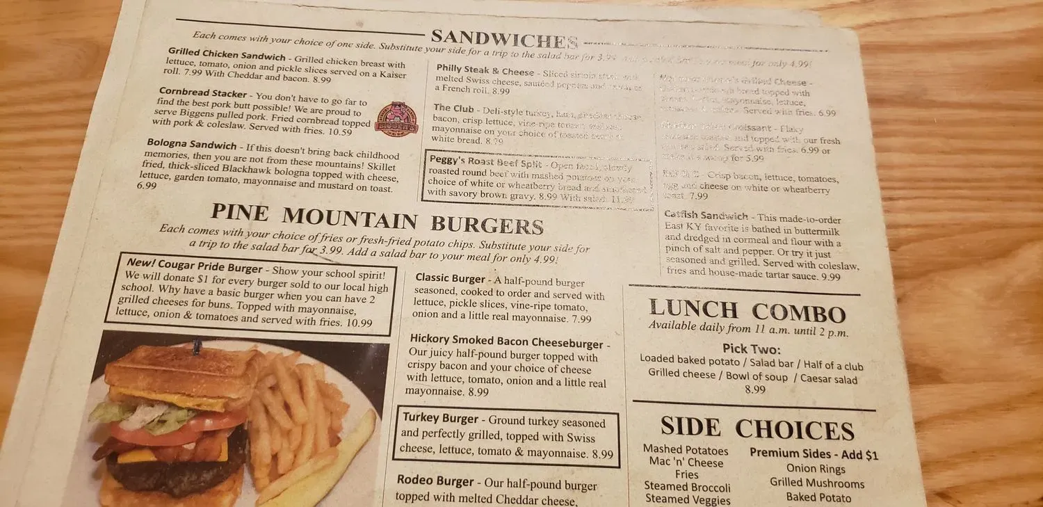 Pine Mountain Grill Gifts Menu Updated November 2025