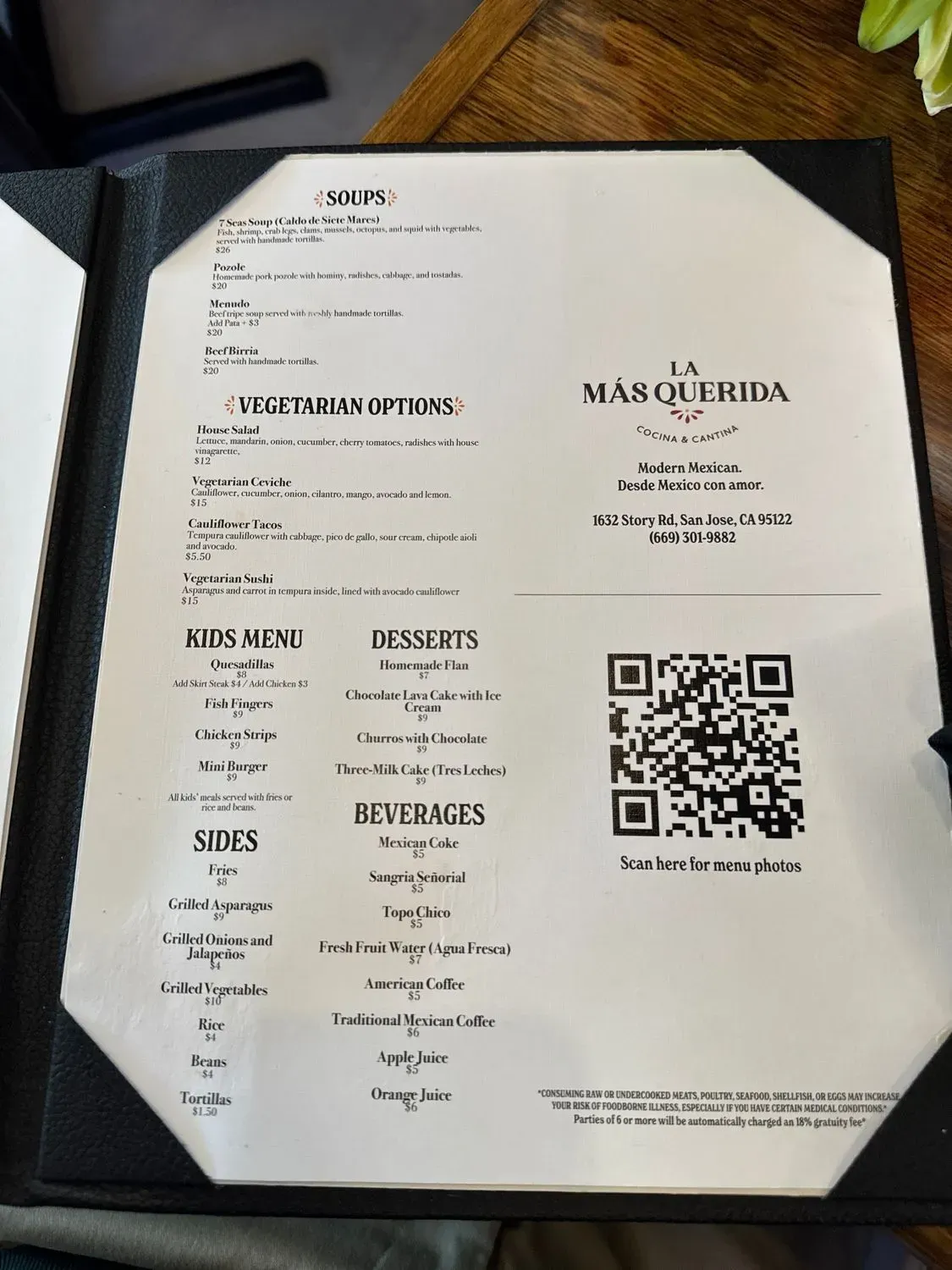 La Más Querida Cantina & Cocina Menu - Updated October 2025