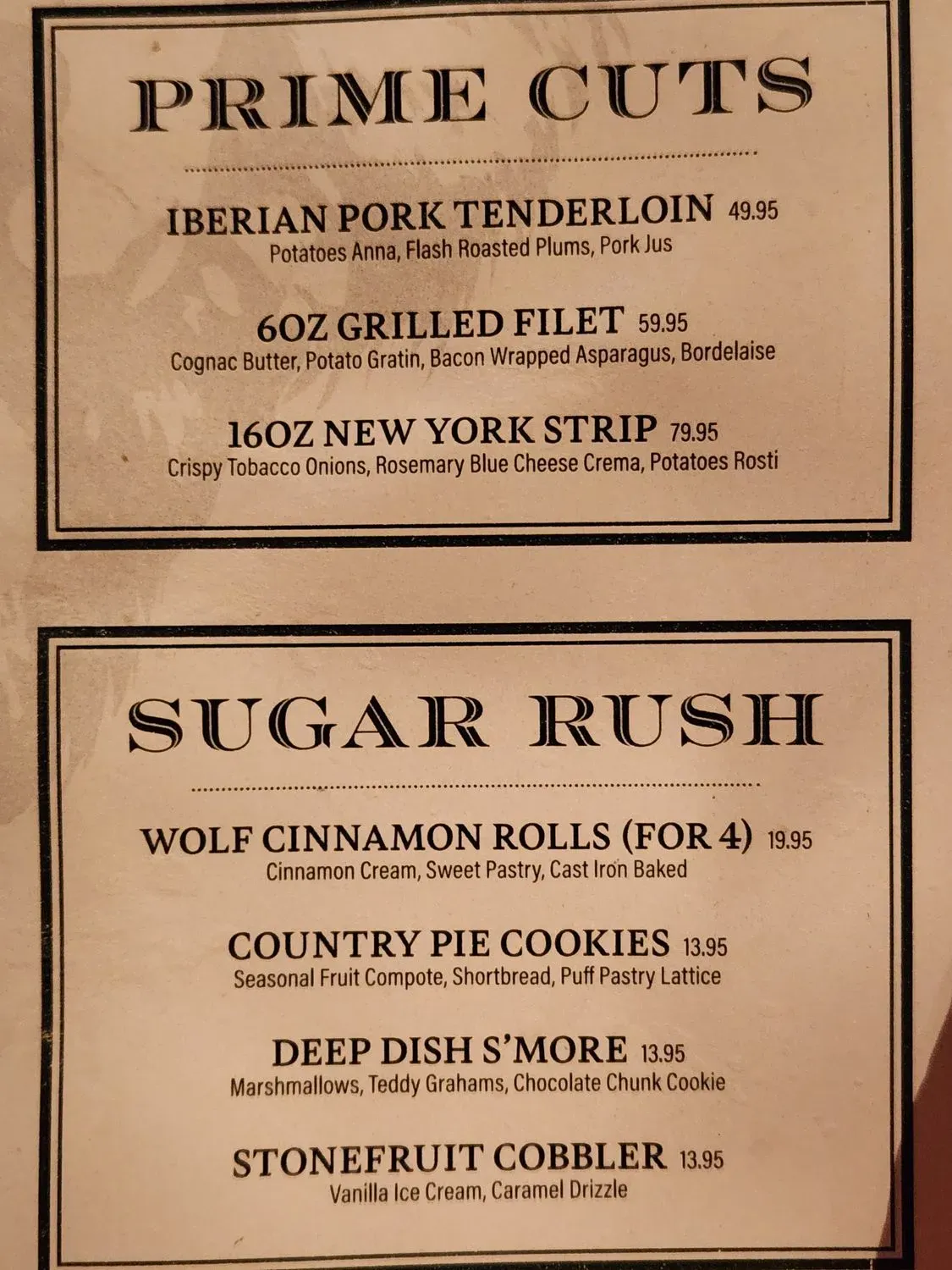 Wolf by Vanderpump at Caesars Republic Lake Tahoe Menu - Updated ...